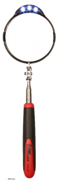 Inspection mirror w/ LED, sz. Large - Inspection Mirrors - NDTvendor.com
